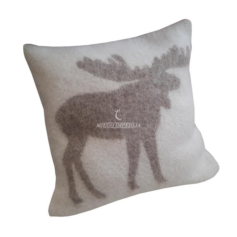 Pagalvė rusva su vilnos užvalkalu ATLETIŠKAS BRIEDIS | Miego imperija