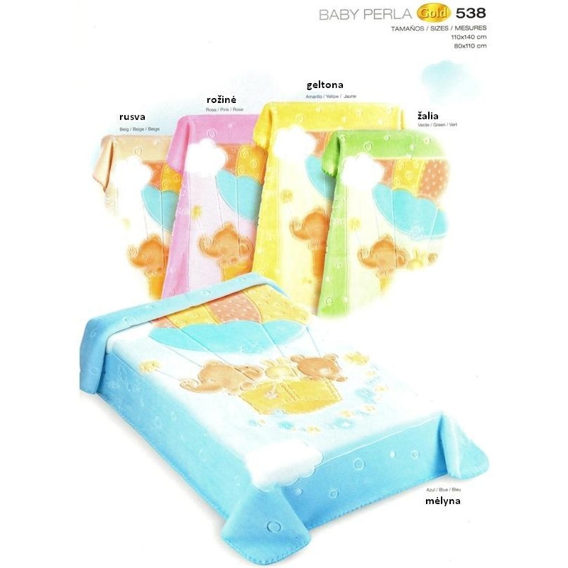 Pledas kūdikiui BABY PERLA GOLD 538 | Pledai vaikams| Miegoimperija.lt