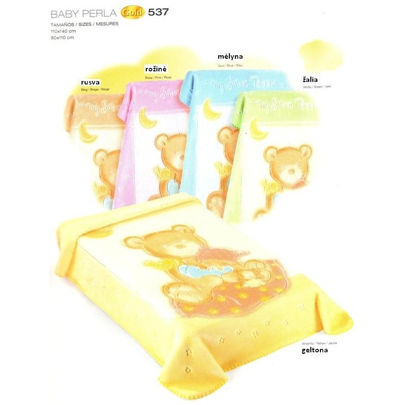 Pledas kūdikiui BABY PERLA GOLD 537 | Pledai vaikams| Miegoimperija.lt